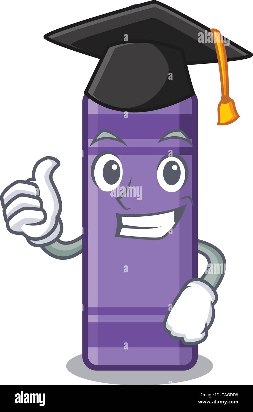 Graduation purple crayon in the cartoon shape Stock Vector Image & Art ...