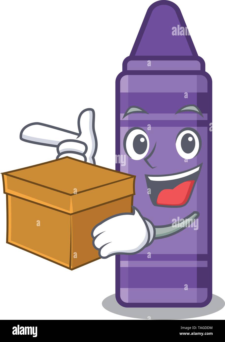 With box purple crayon in the cartoon shape Stock Vector Image & Art ...