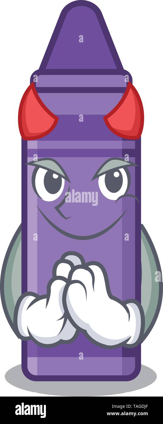Devil purple crayon isolated with the character Stock Vector Image ...