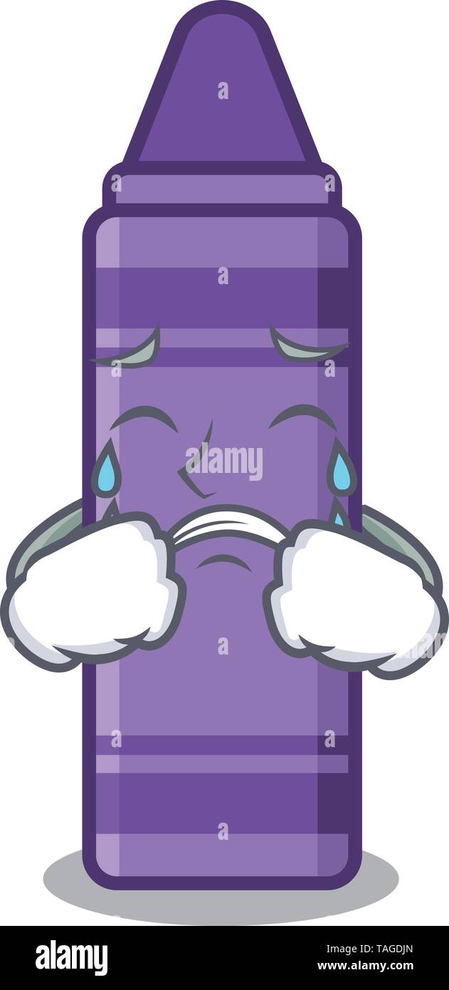 Crying purple crayon isolated with the character Stock Vector Image ...
