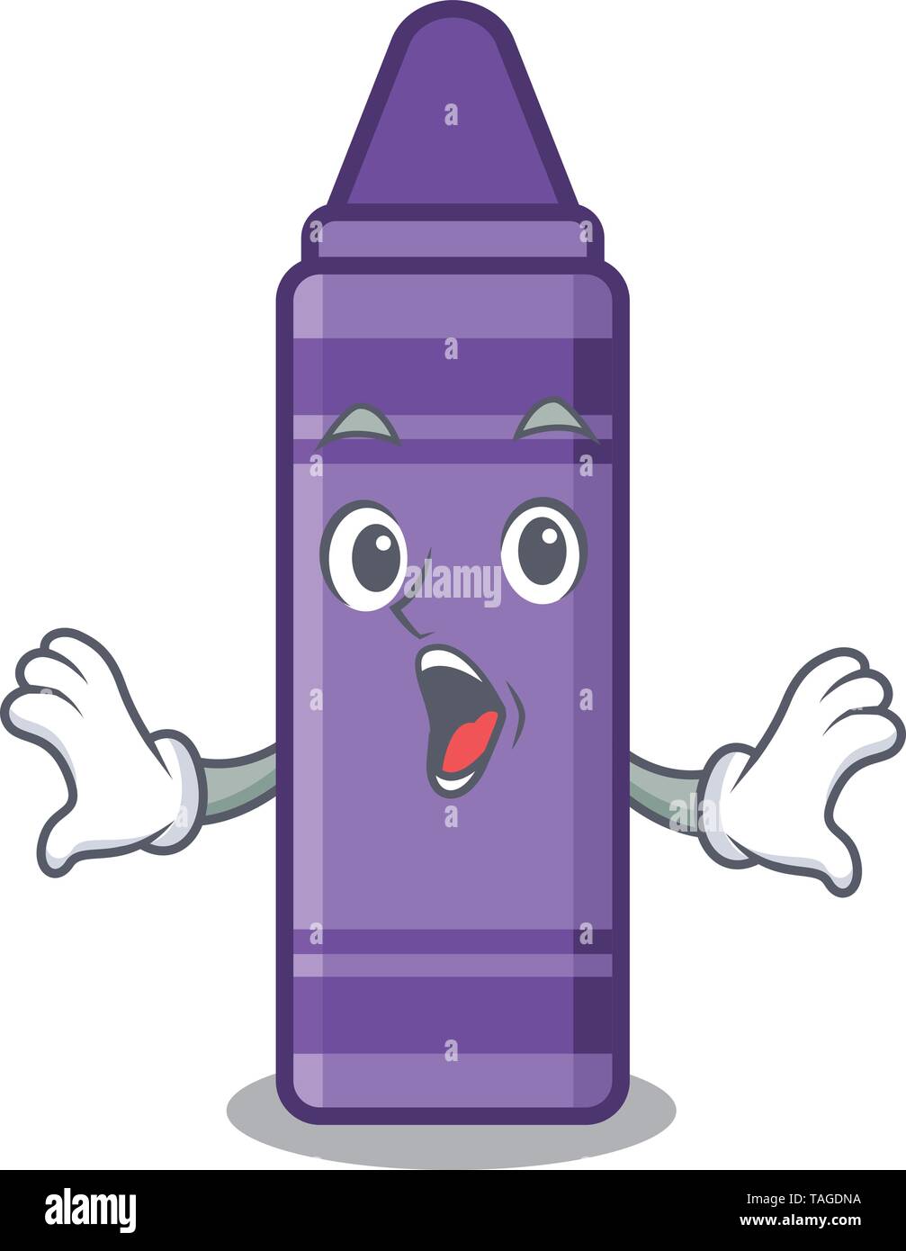 Surprised purple crayon isolated with the character Stock Vector Image ...