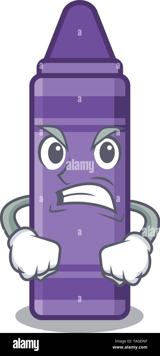 Angry purple crayon isolated with the character Stock Vector Image ...