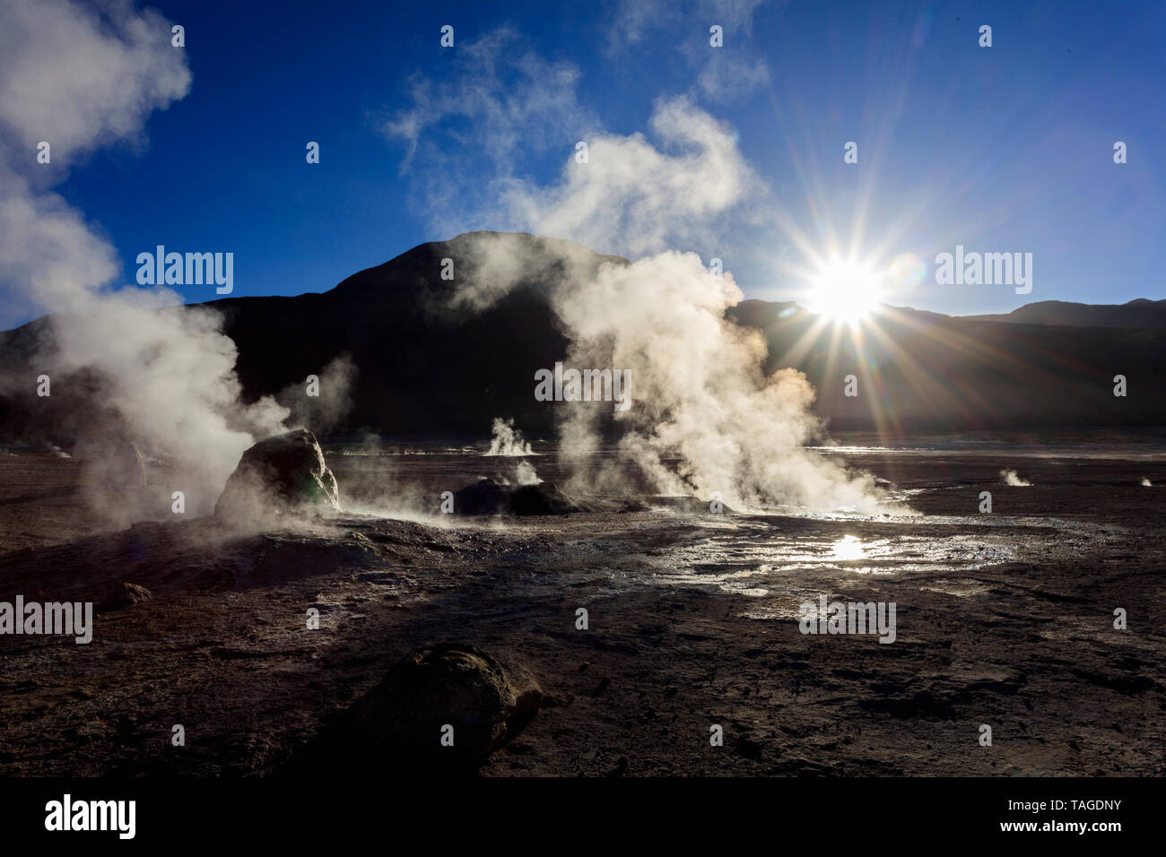 Sunrise at the Tatio Geysers in Atacama, Chile Stock Photo - Alamy