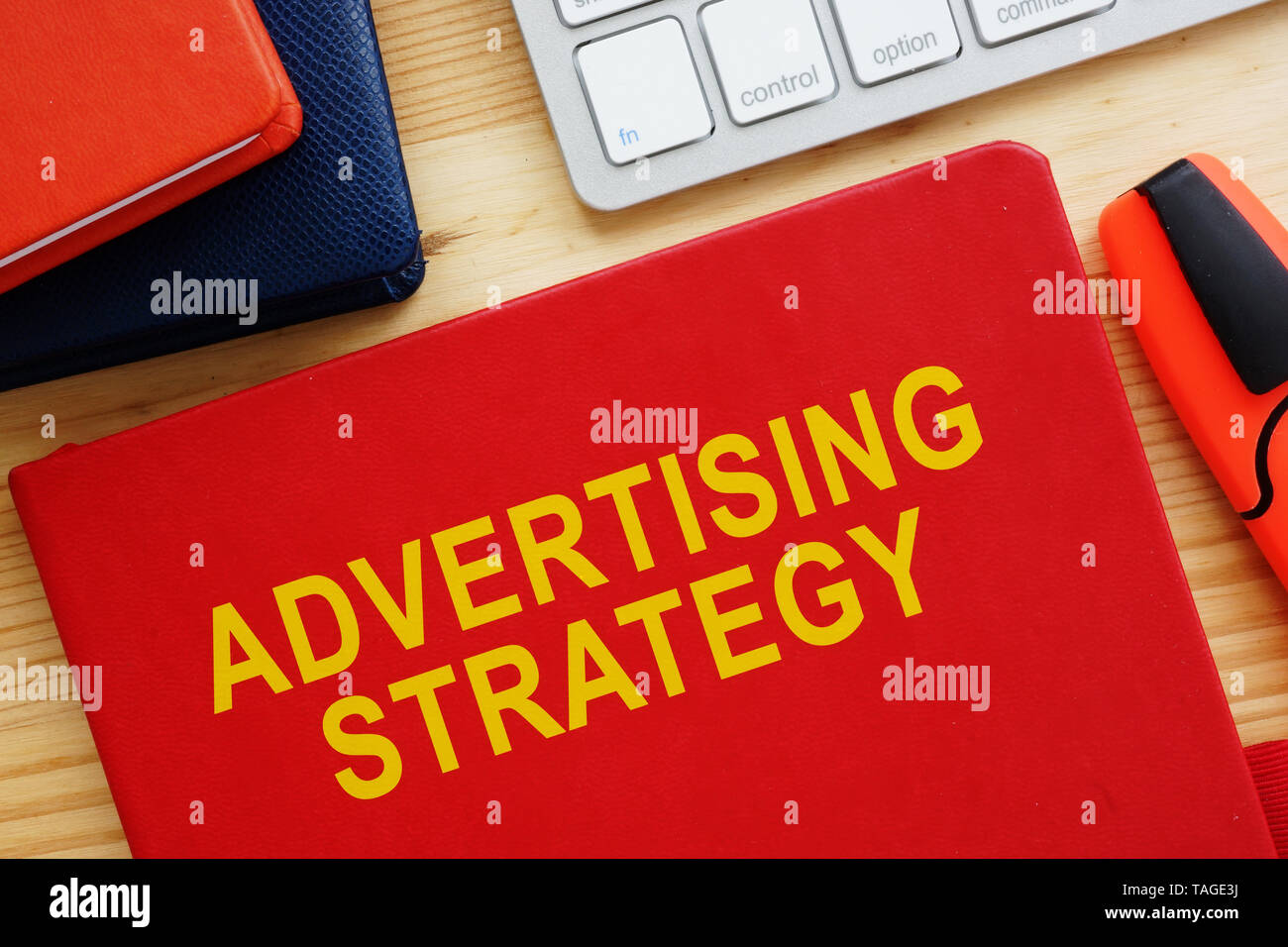 Advertising strategy plan on desk. Media marketing concept Stock Photo ...