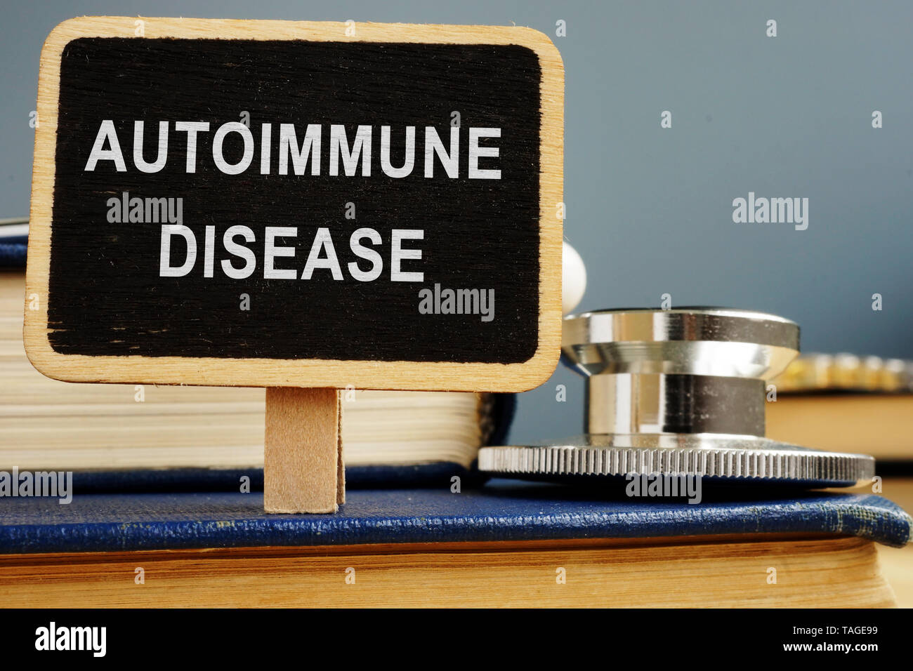 Autoimmune disease concept. Stethoscope and books Stock Photo - Alamy