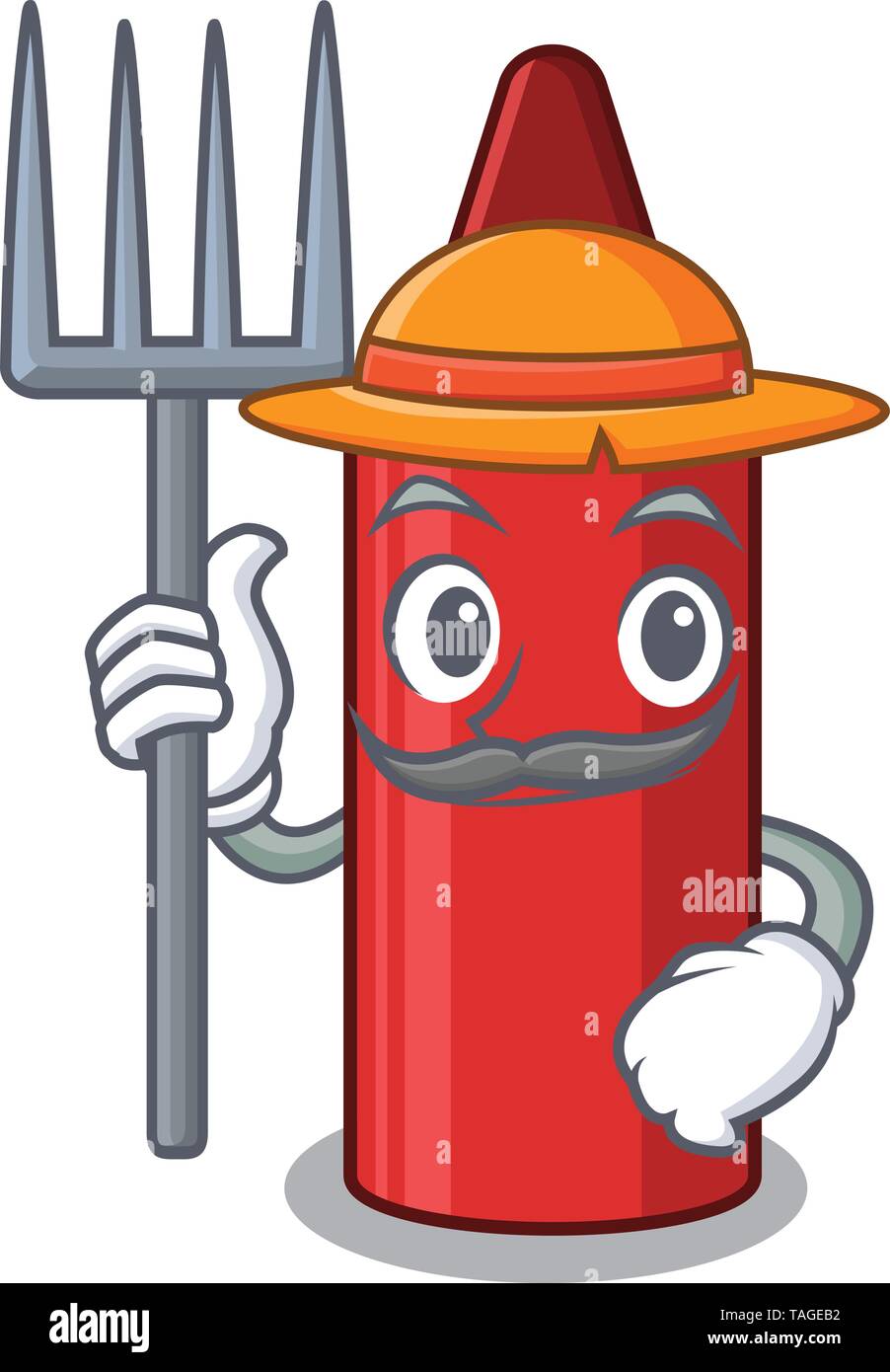 Farmer red crayon isolated with the mascot Stock Vector Image & Art - Alamy