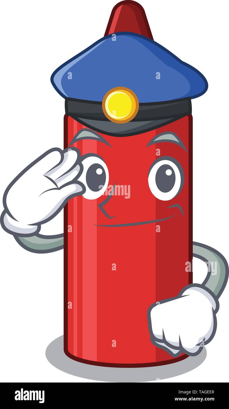 Police red crayon isolated with the mascot Stock Vector Image & Art - Alamy