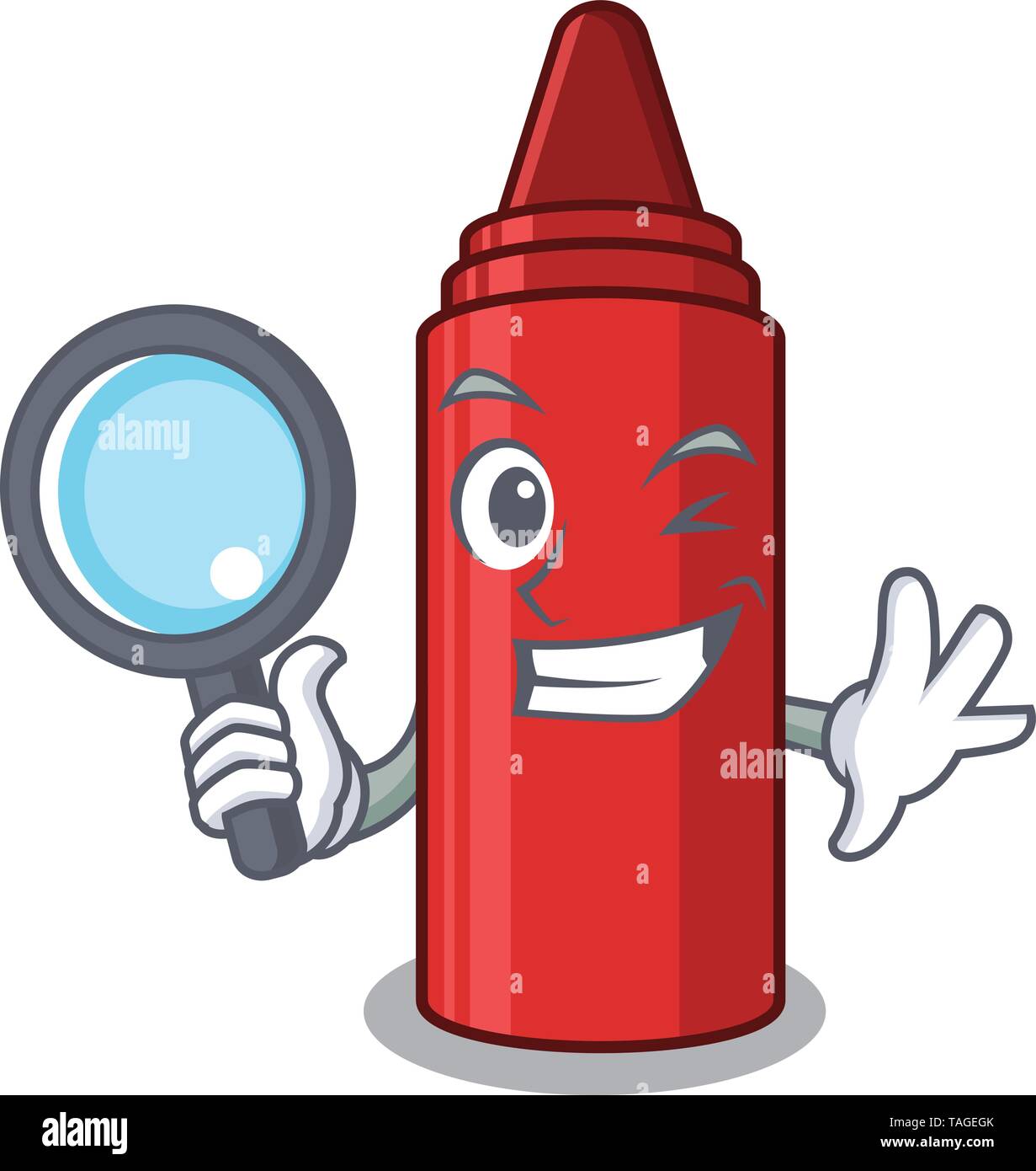 Detective red crayon in the character shape Stock Vector Image & Art ...