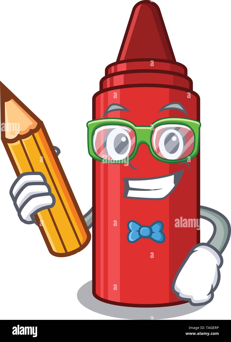 Student red crayon in the character shape Stock Vector Image & Art - Alamy