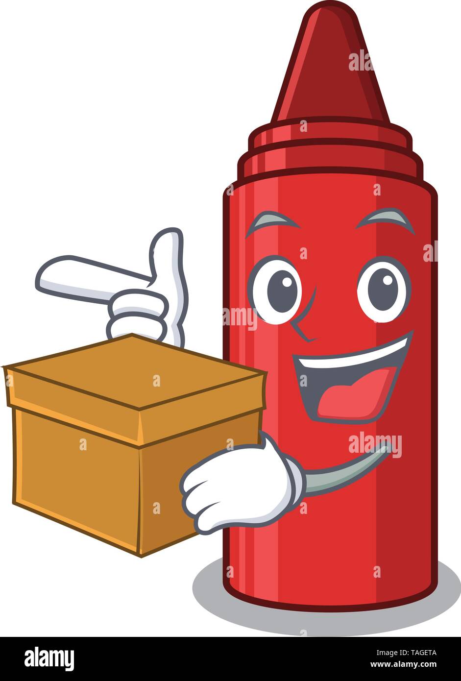 With box red crayon in the character shape Stock Vector Image & Art - Alamy