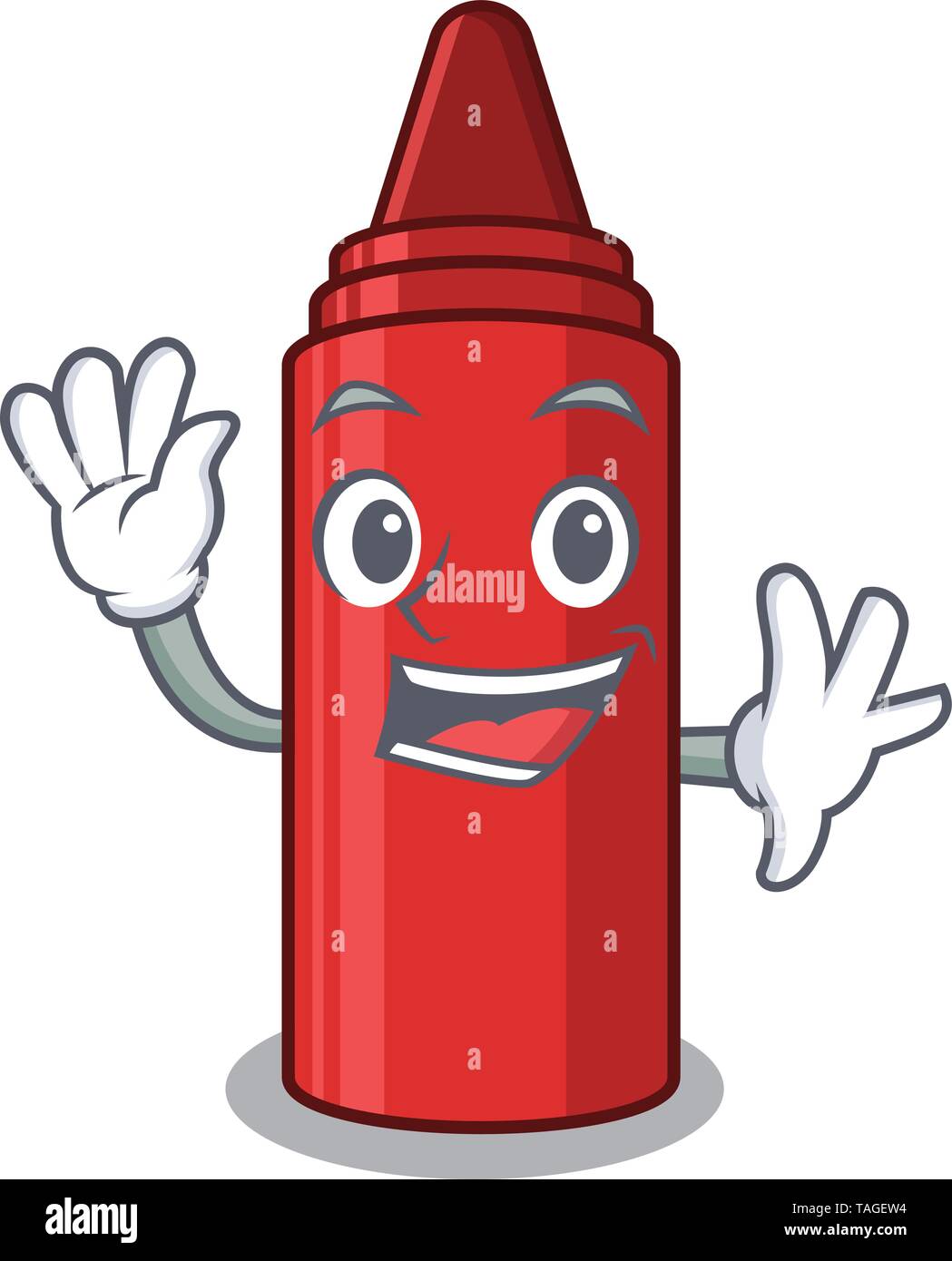 Waving red crayon in the character shape Stock Vector Image & Art - Alamy