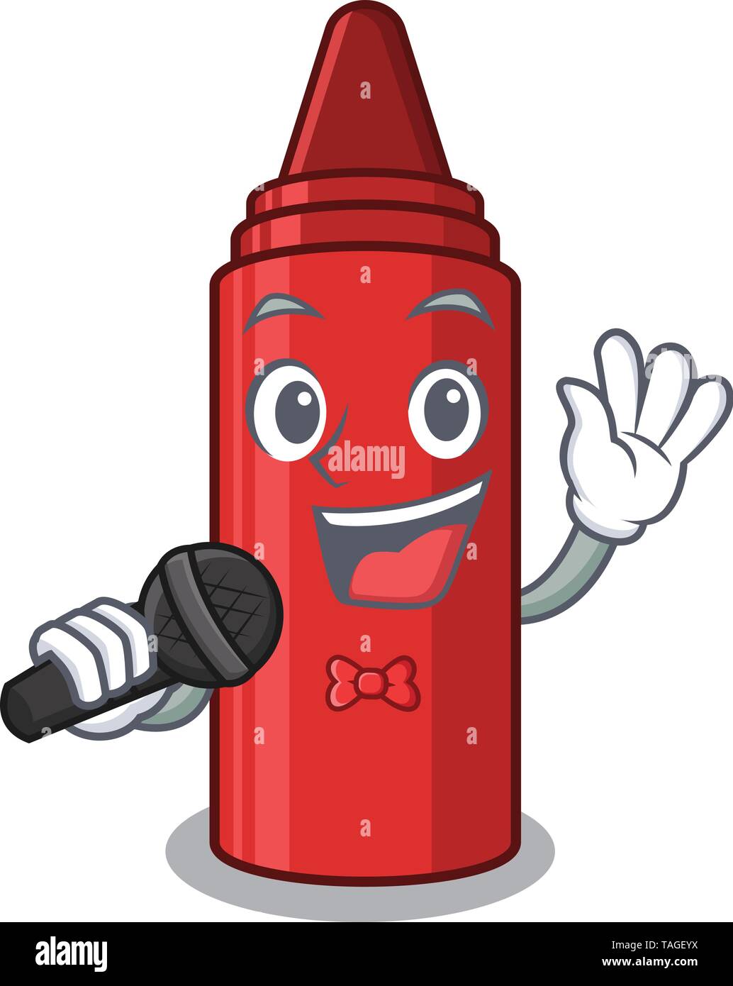 Singing red crayon in a cartoon bag Stock Vector Image & Art - Alamy