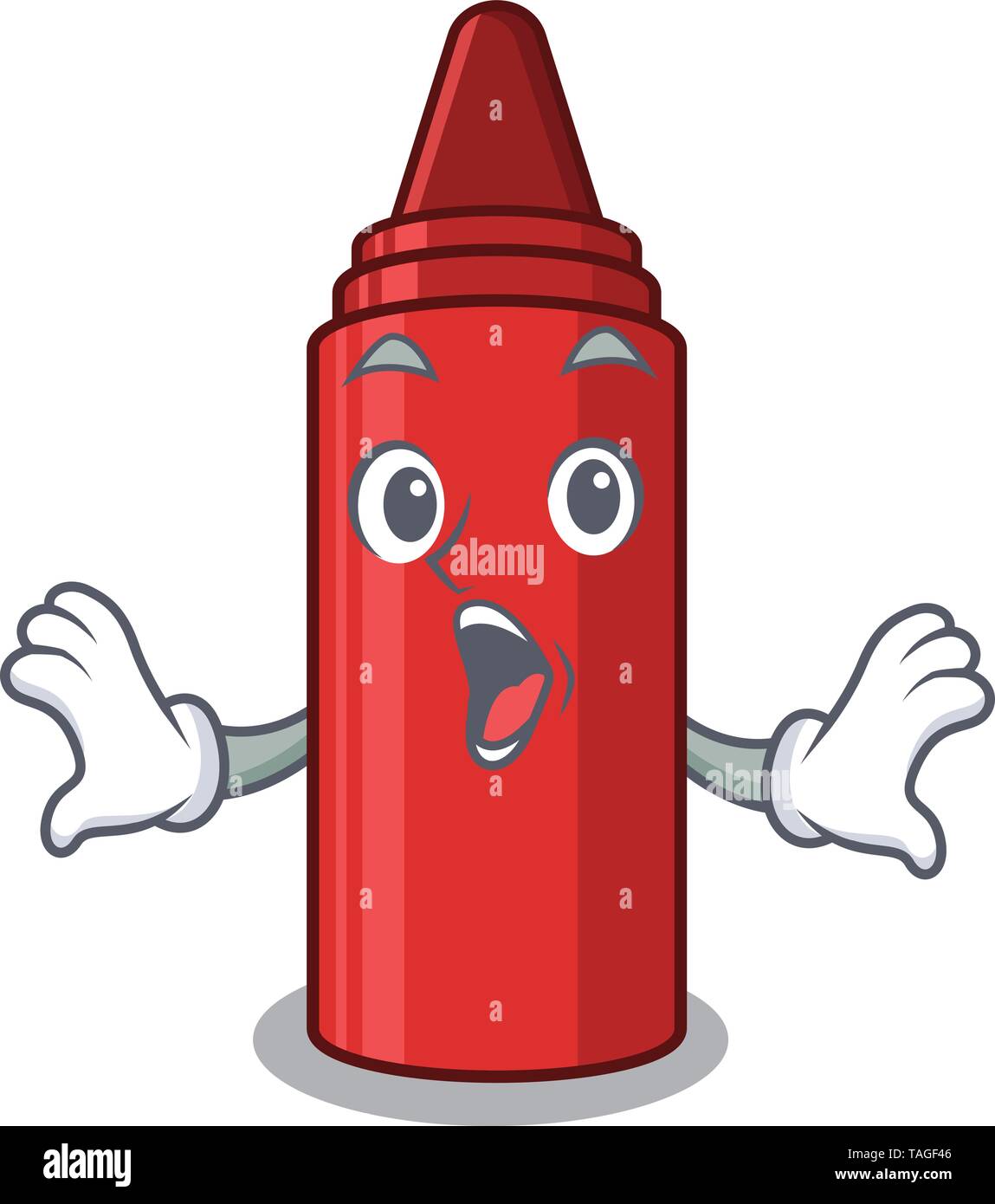 Surprised red crayon in a cartoon bag Stock Vector Image & Art - Alamy