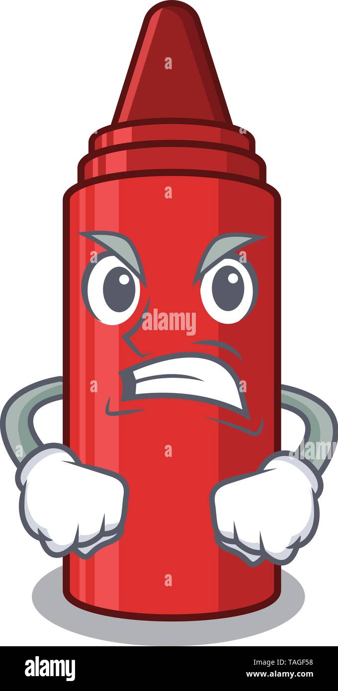 Angry red crayon in a cartoon bag Stock Vector Image & Art - Alamy