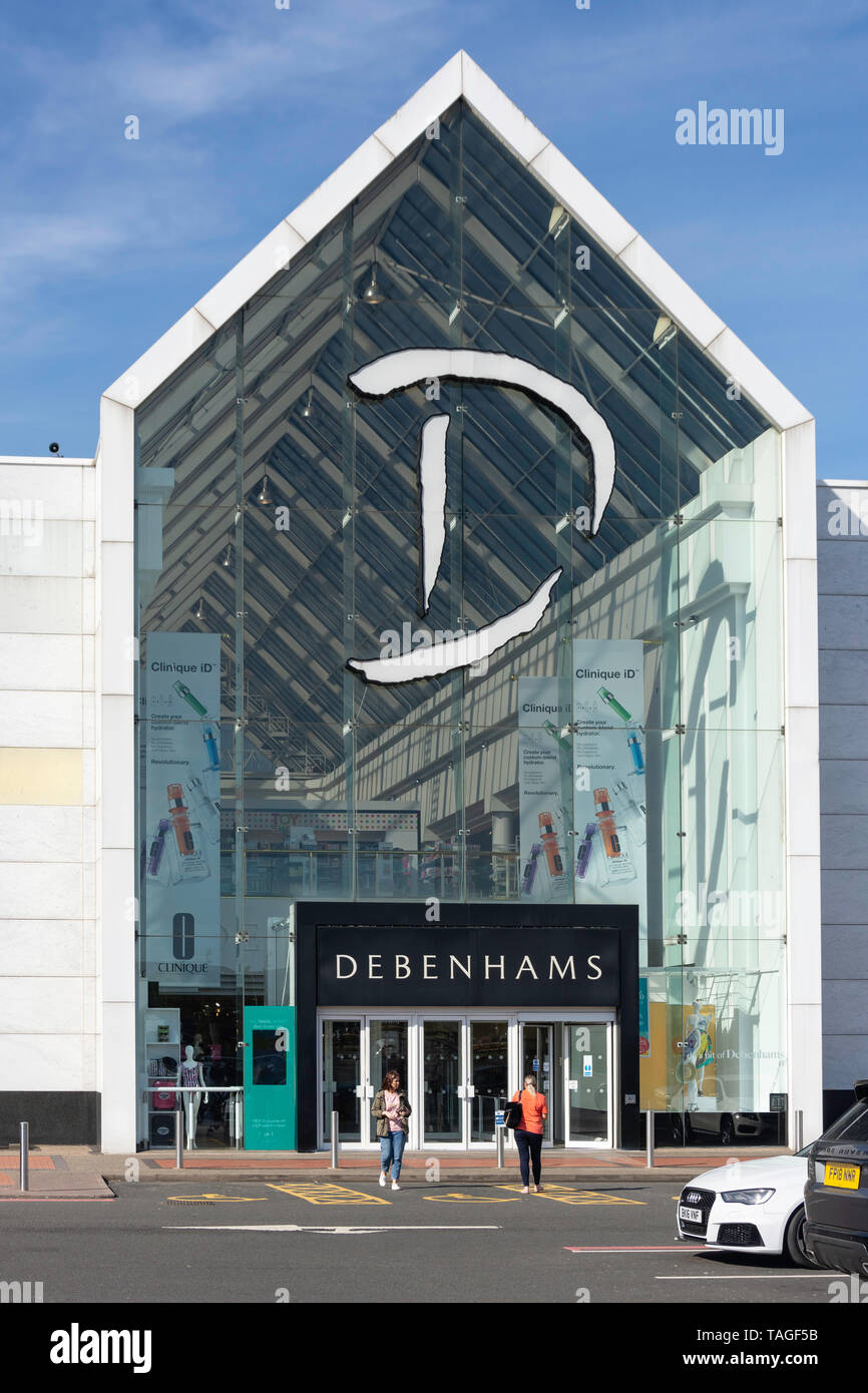 Architecture modern debenhams department store entrance to intu hi-res ...