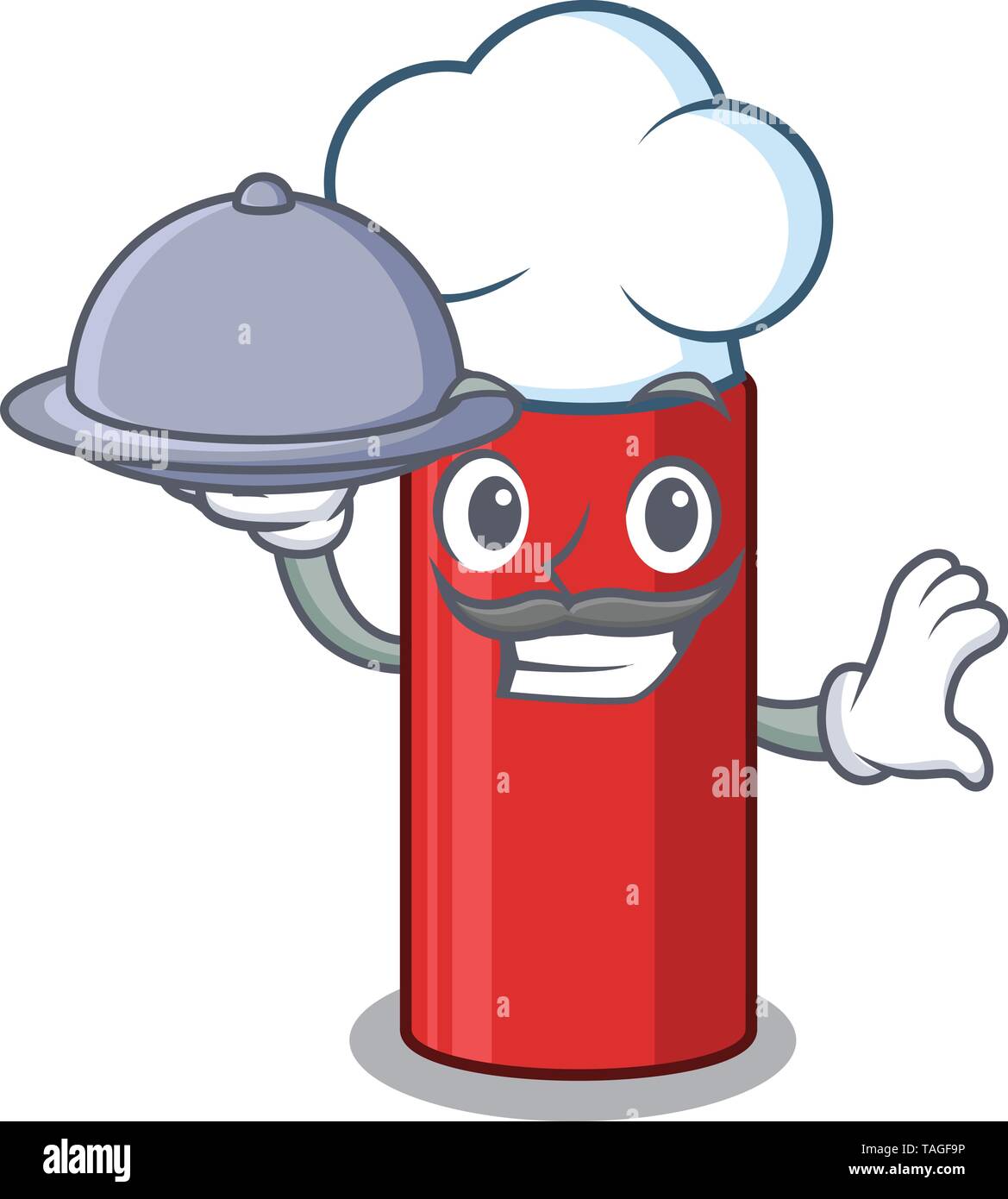 Chef with food red crayon in a cartoon bag Stock Vector Image & Art - Alamy