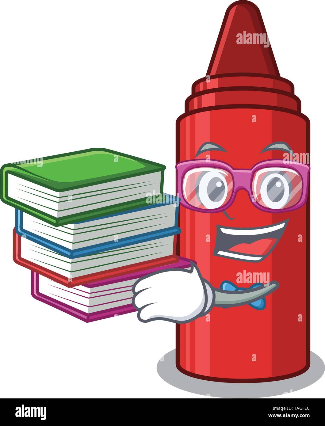 Student with book red crayon next to cartoon wallet Stock Vector Image ...