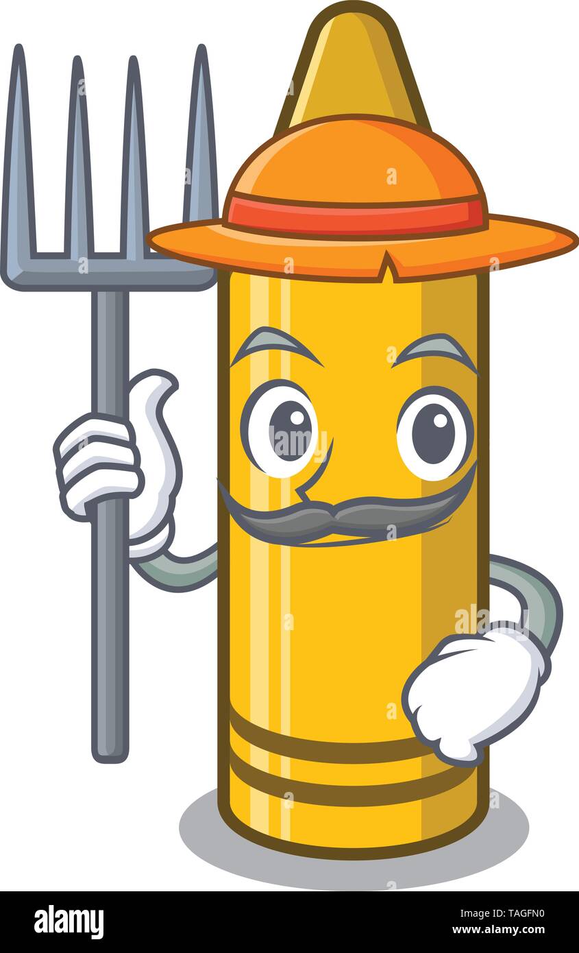 Farmer yellow crayon in the character chair Stock Vector Image & Art ...