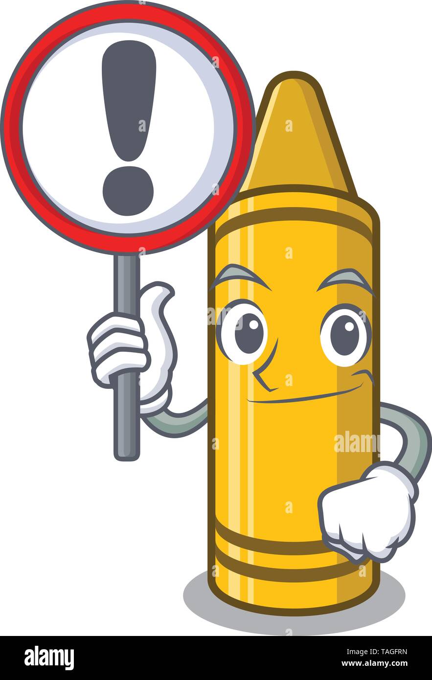 With sign yellow crayon in the character chair Stock Vector Image & Art ...