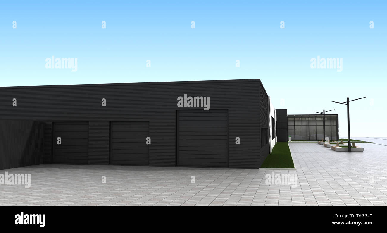 3d render exterior mall, exterior visualization, 3D illustration Stock ...