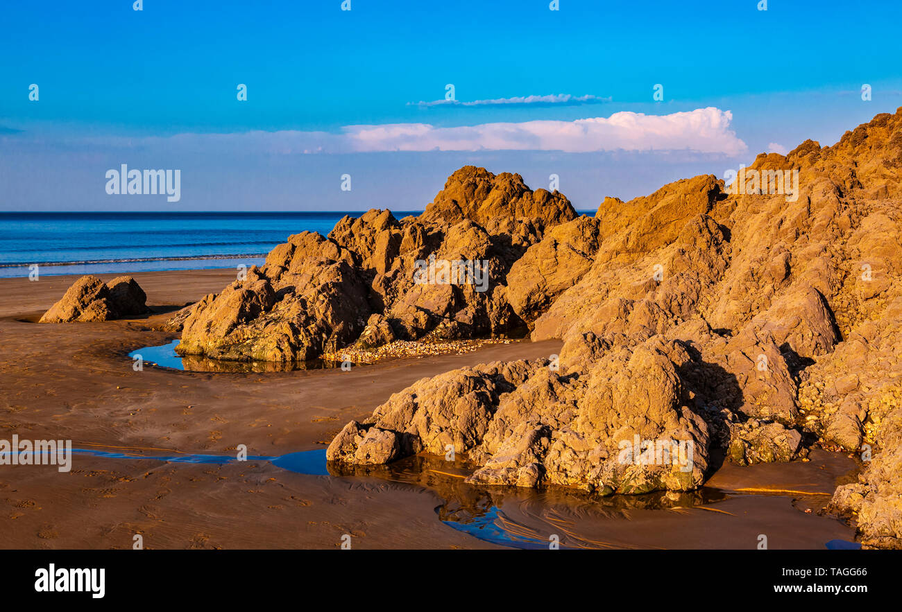 Wild rocky beach in Brittany on Armor Coastline Stock Photo - Alamy