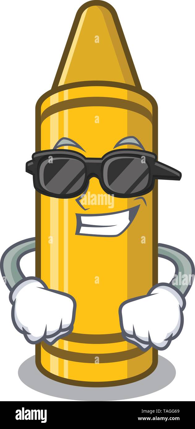 Super cool yellow crayon in the cartoon shape Stock Vector Image & Art ...