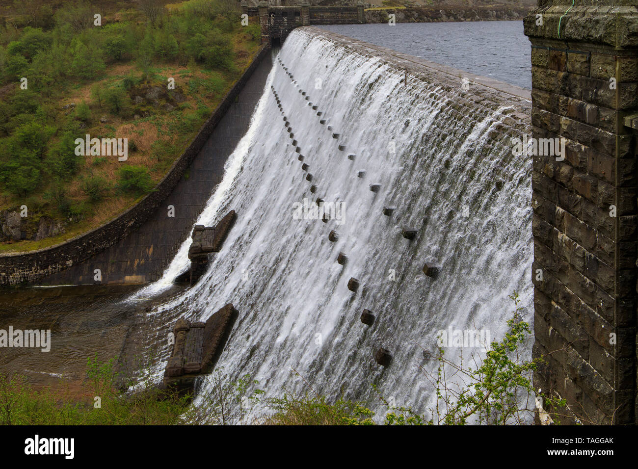 Caban Coch Dam Elan Valley Powys Wales Stock Photo - Alamy
