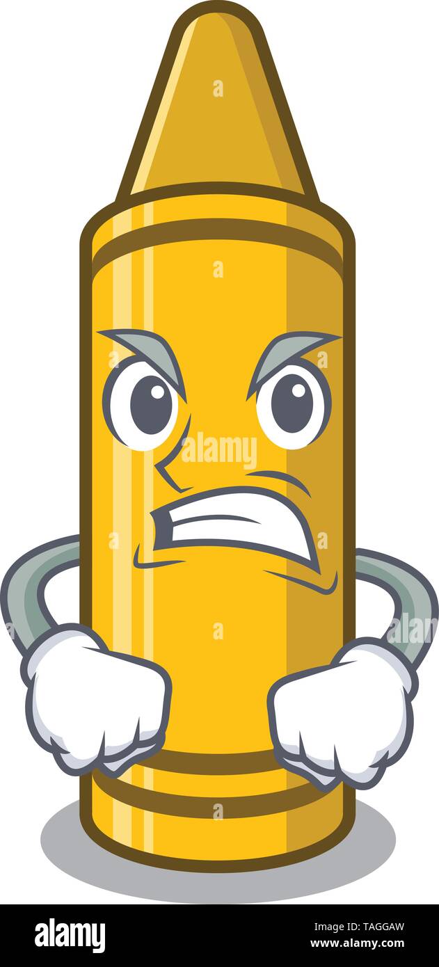 Angry yellow crayon in the cartoon wallet Stock Vector Image & Art - Alamy
