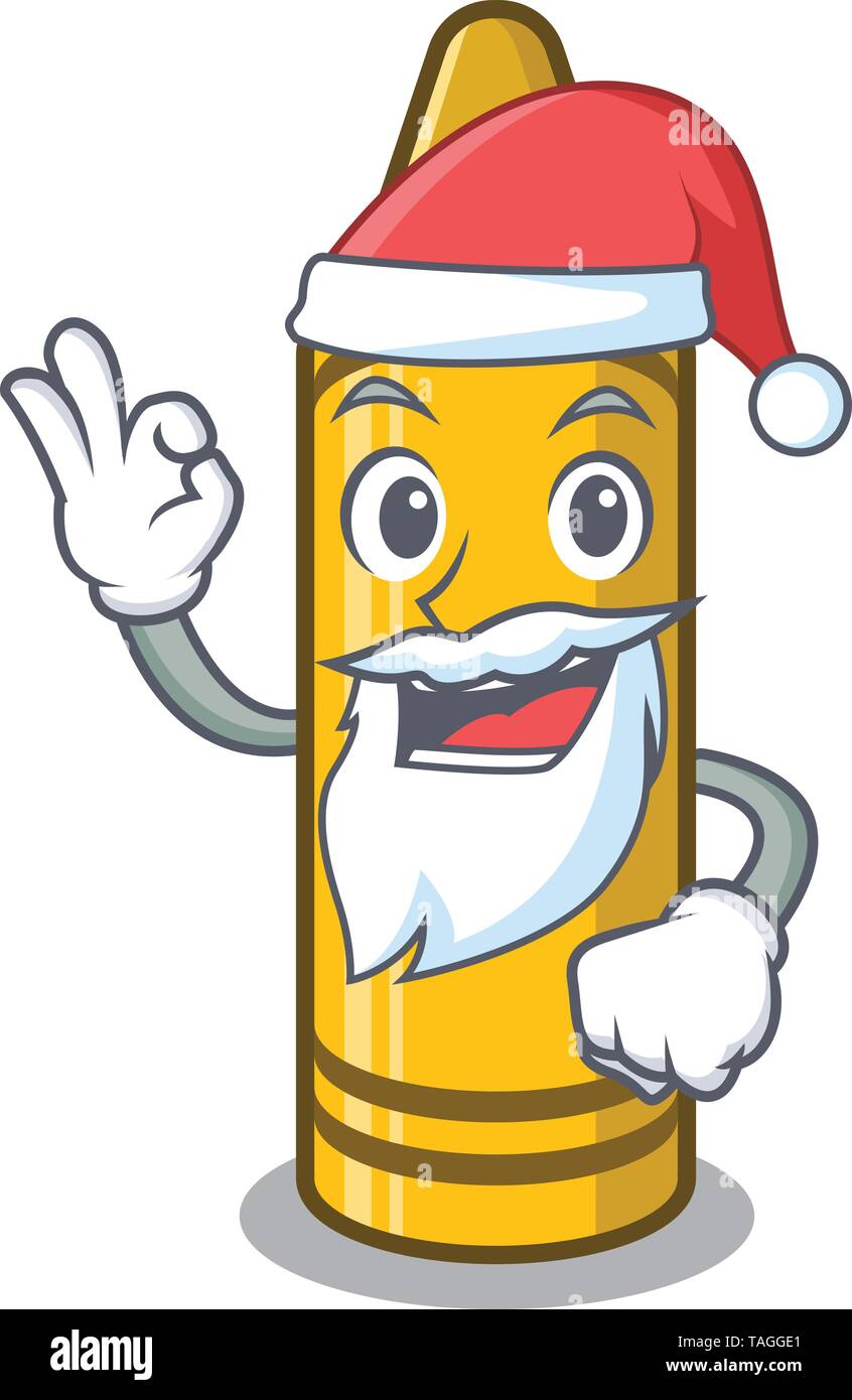 Santa yellow crayon isolated in the mascot Stock Vector Image & Art - Alamy