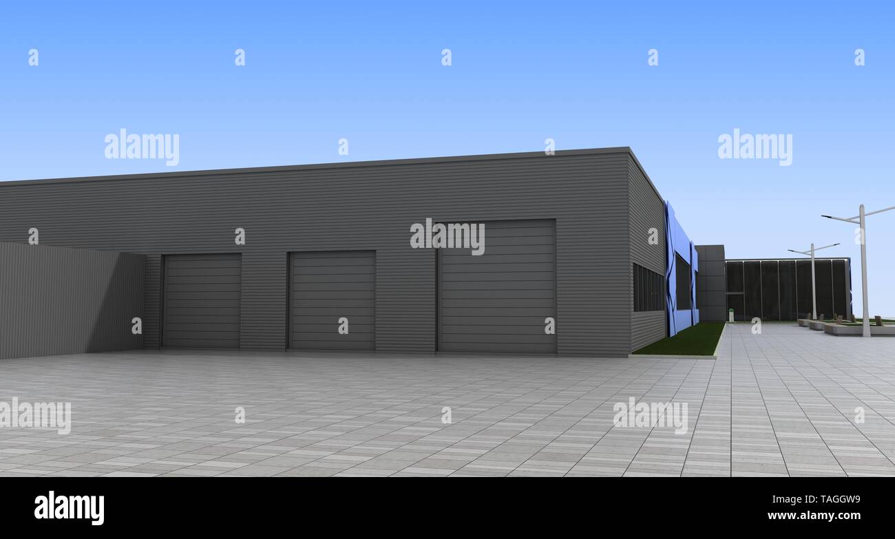 3d render exterior mall, exterior visualization, 3D illustration Stock ...