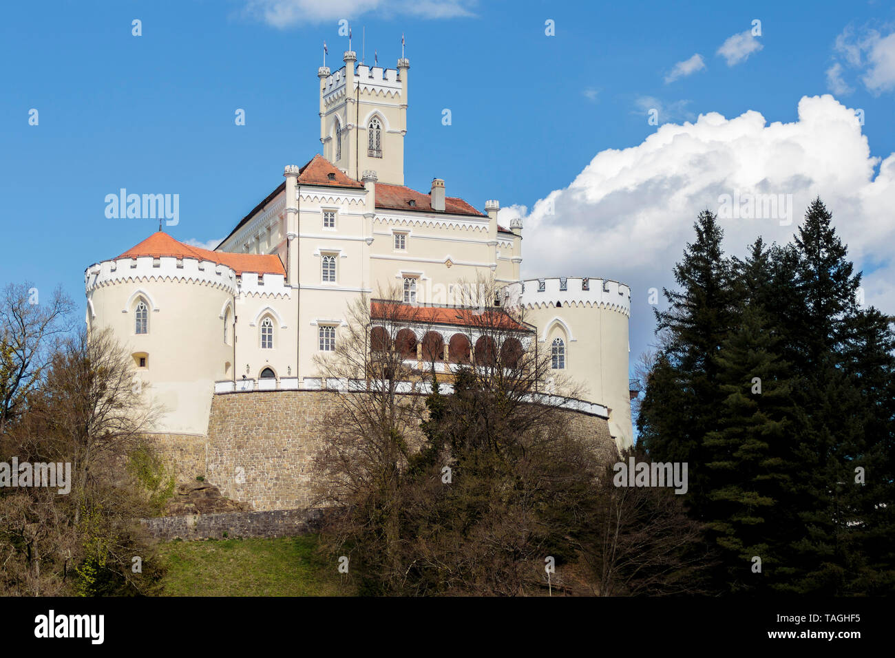 Castle Trakoscan, located in northern Croatia. Trakoscan dates back to ...