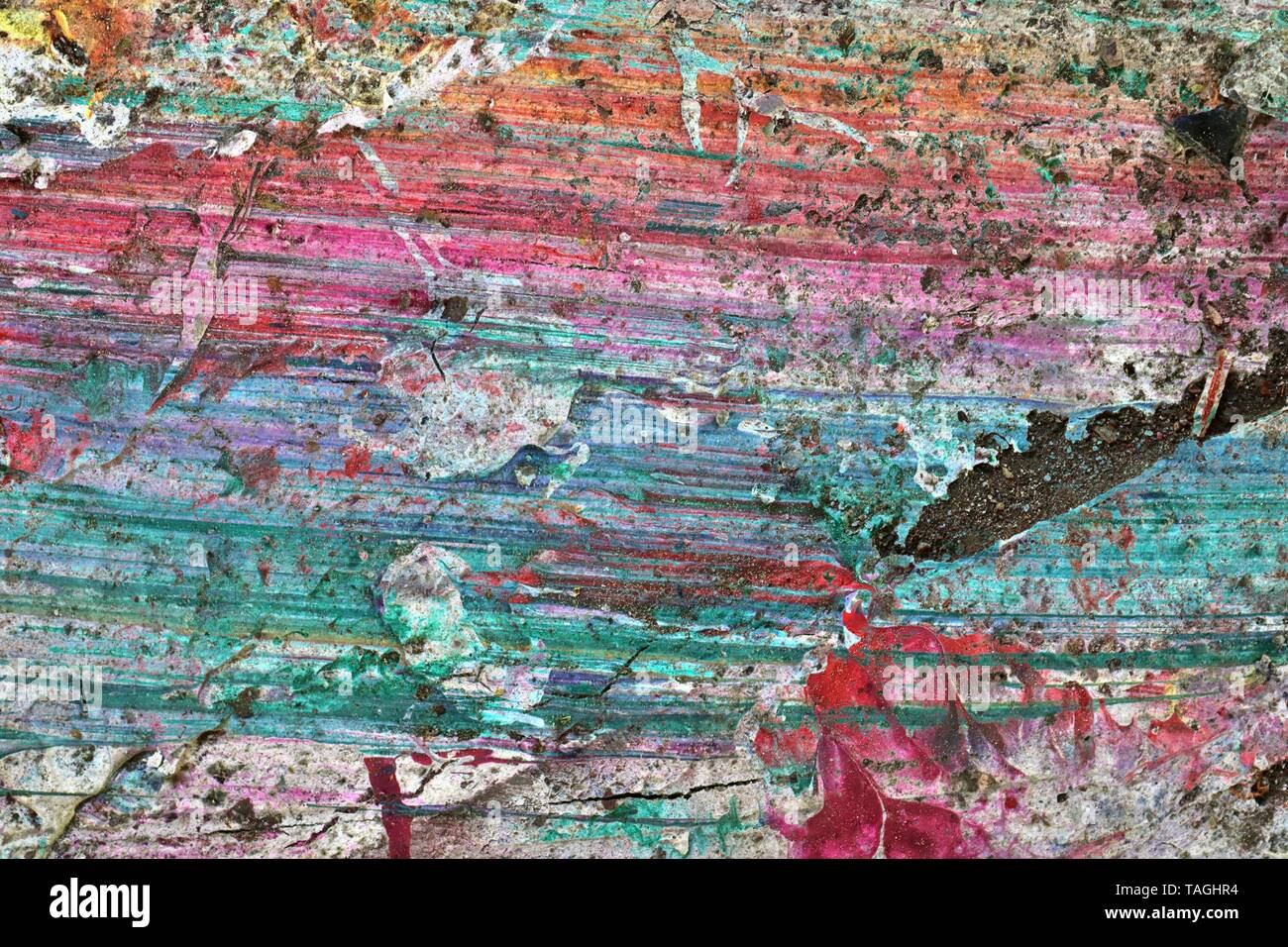 Colorful paint splashes at old and weathered concrete walls Stock Photo ...