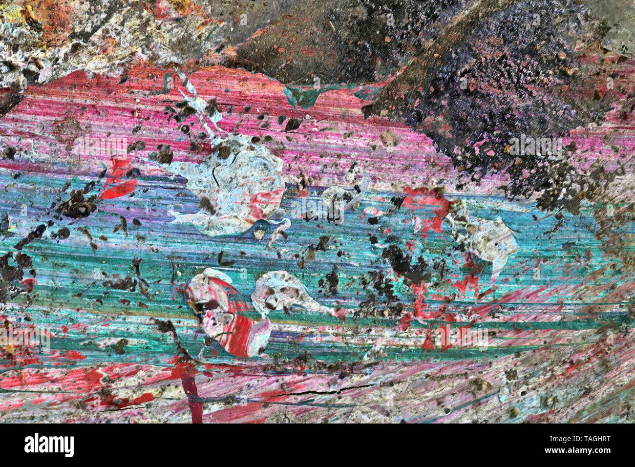 Colorful paint splashes at old and weathered concrete walls Stock Photo ...