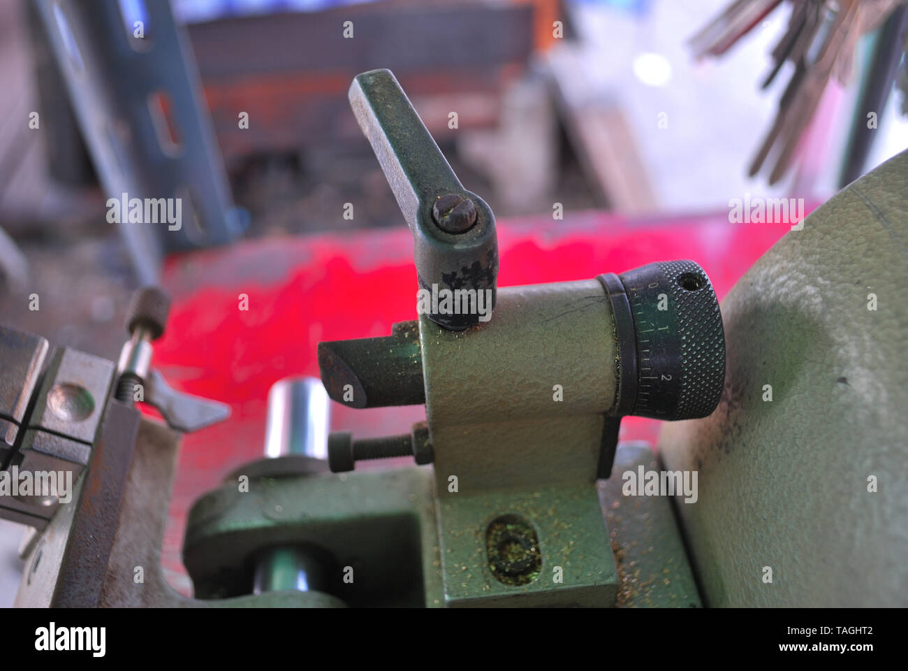 The level of depth of the small metal cutter is set to control the ...