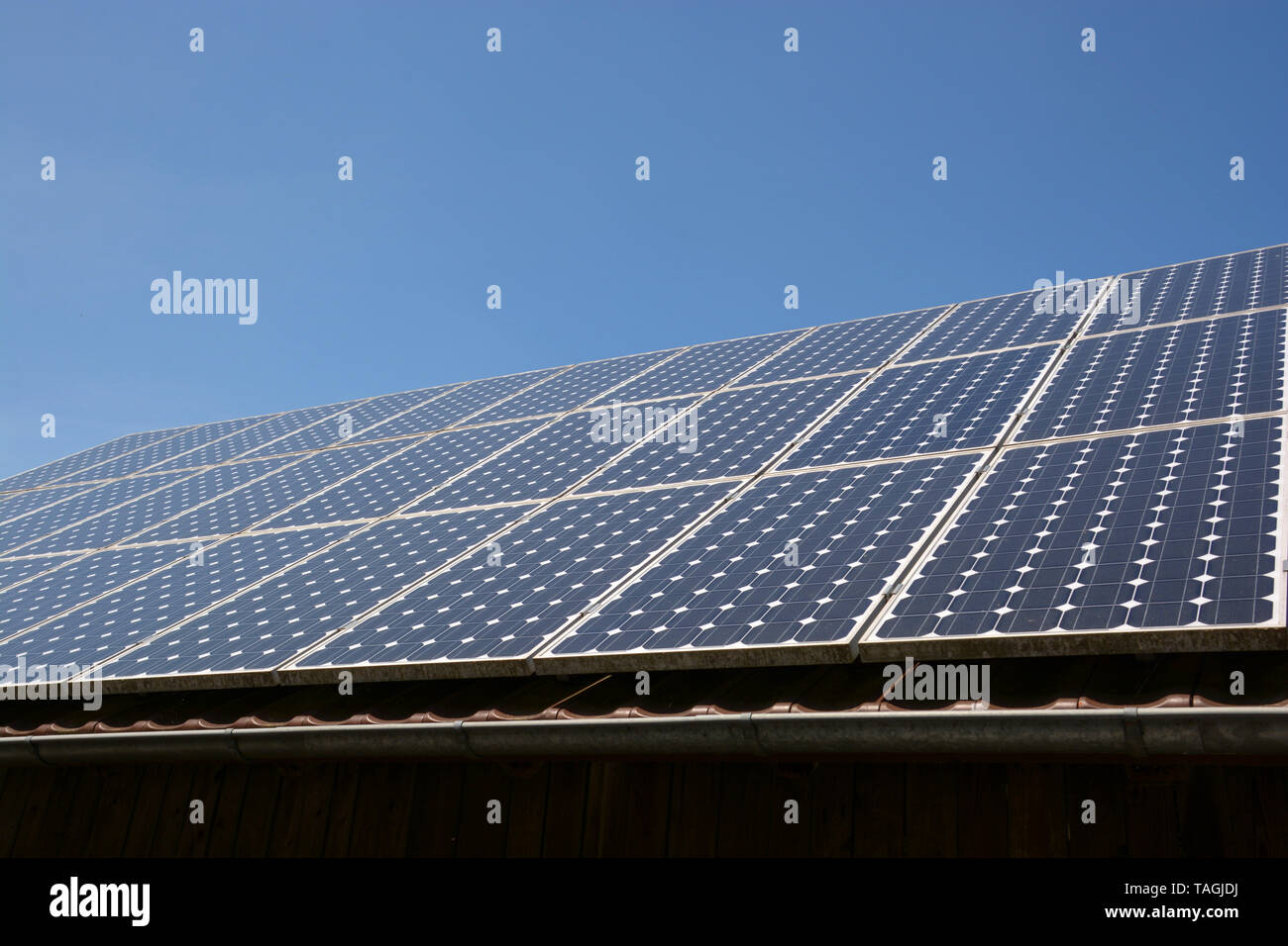 solar panel on roof and sky background, modern solar cells or ...