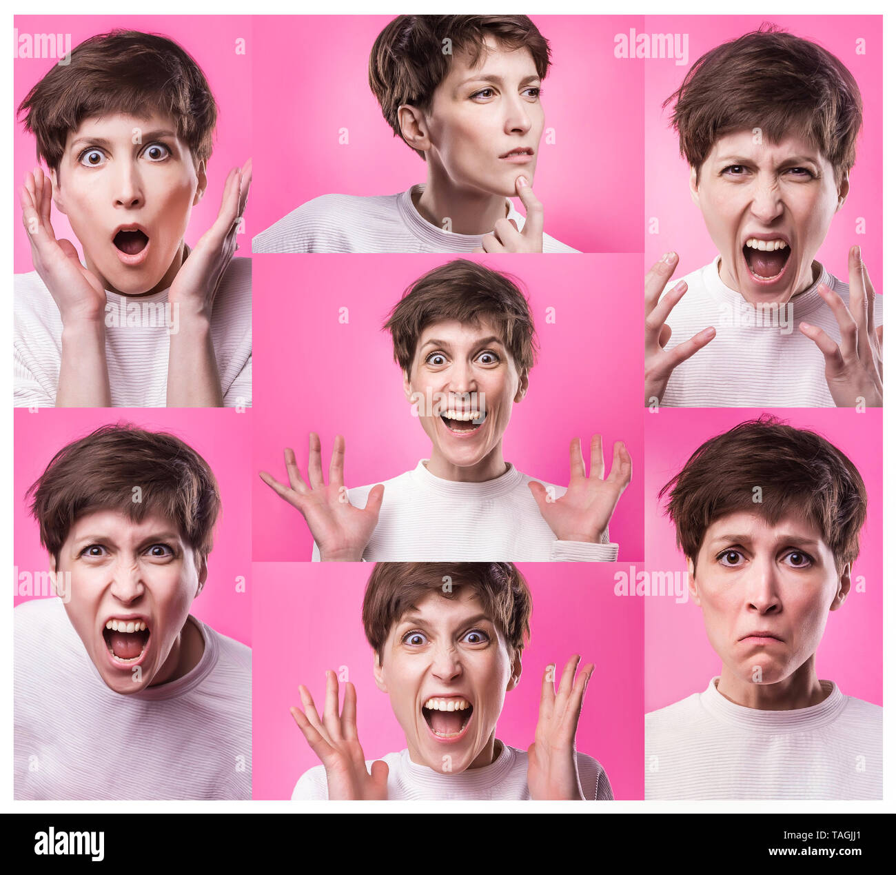 Emotions collage hi-res stock photography and images - Alamy