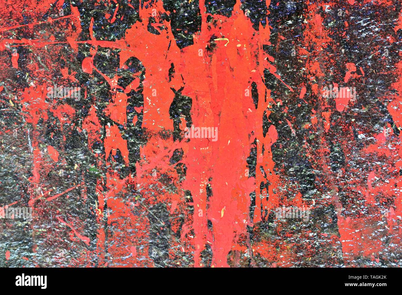 Colorful paint splashes at old and weathered concrete walls Stock Photo ...