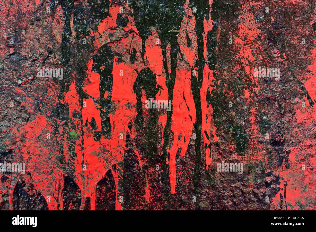 Colorful paint splashes at old and weathered concrete walls Stock Photo ...