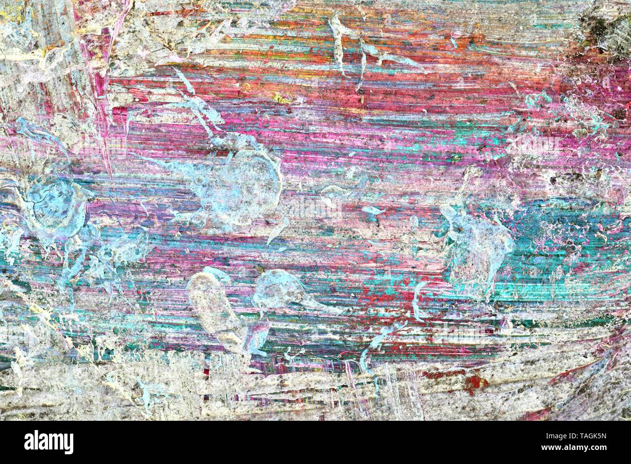 Colorful paint splashes at old and weathered concrete walls Stock Photo ...