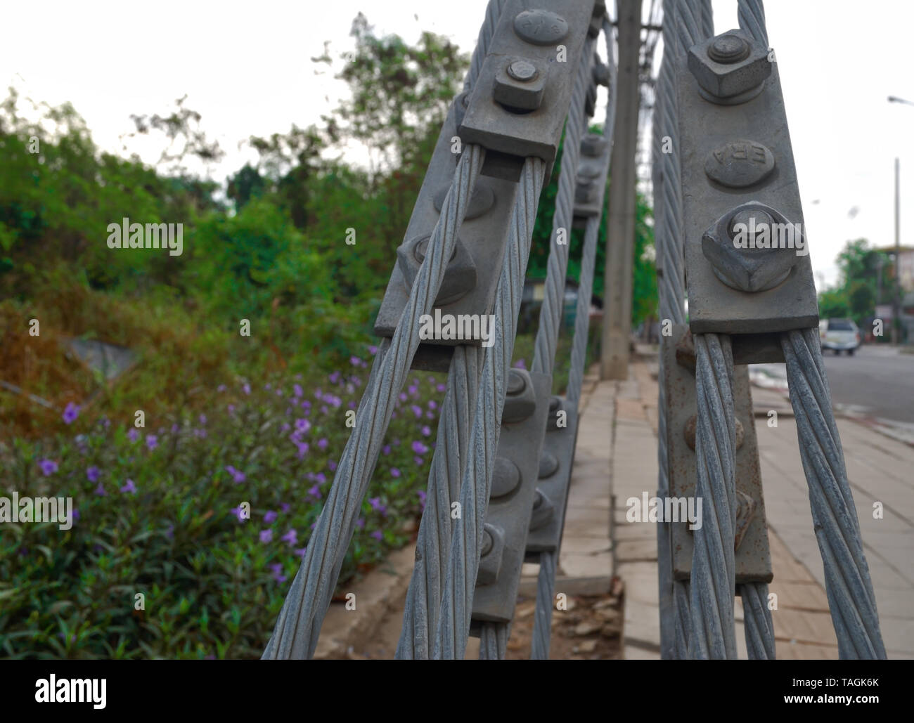 Sling and cable harness used to pull the electric pole to be strong ...