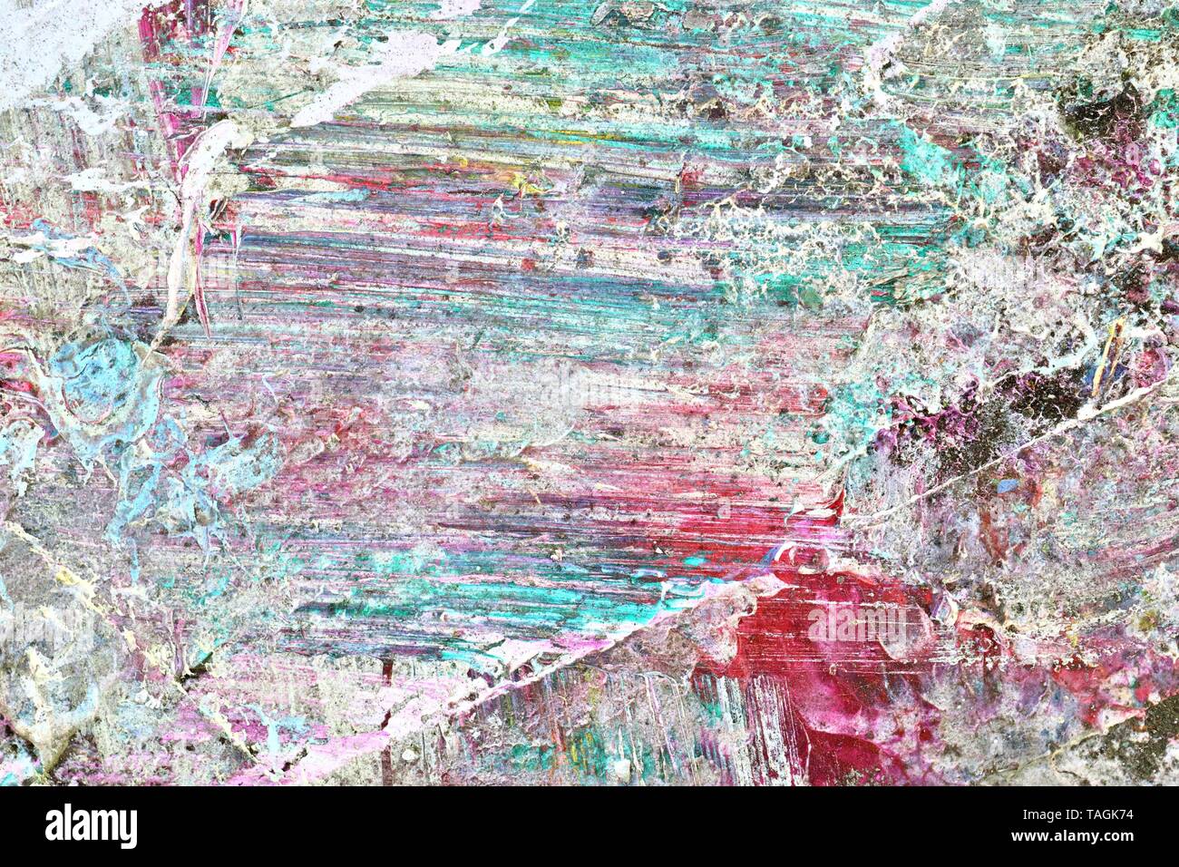 Colorful paint splashes at old and weathered concrete walls Stock Photo ...