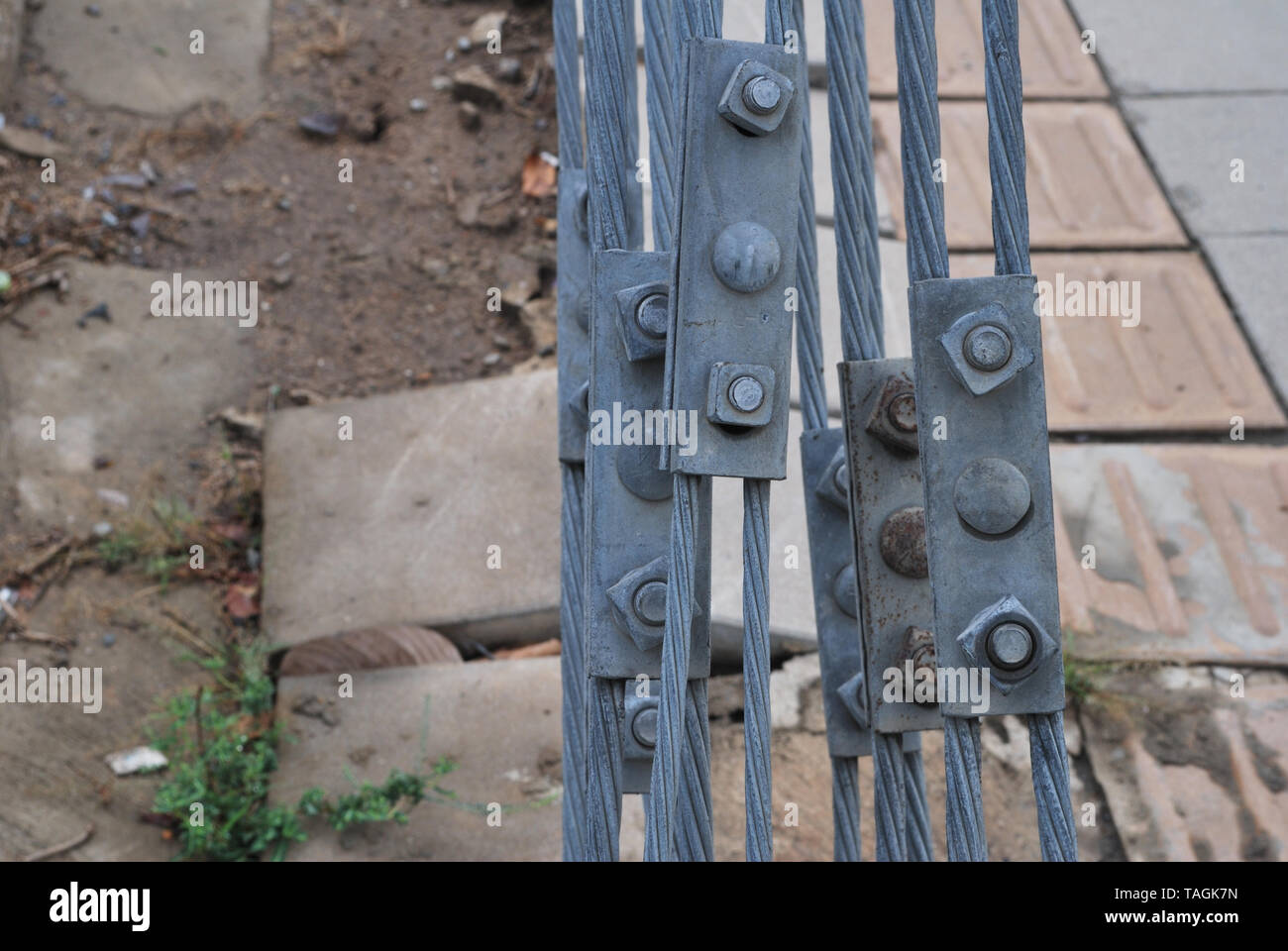 Sling and cable harness used to pull the electric pole to be strong ...