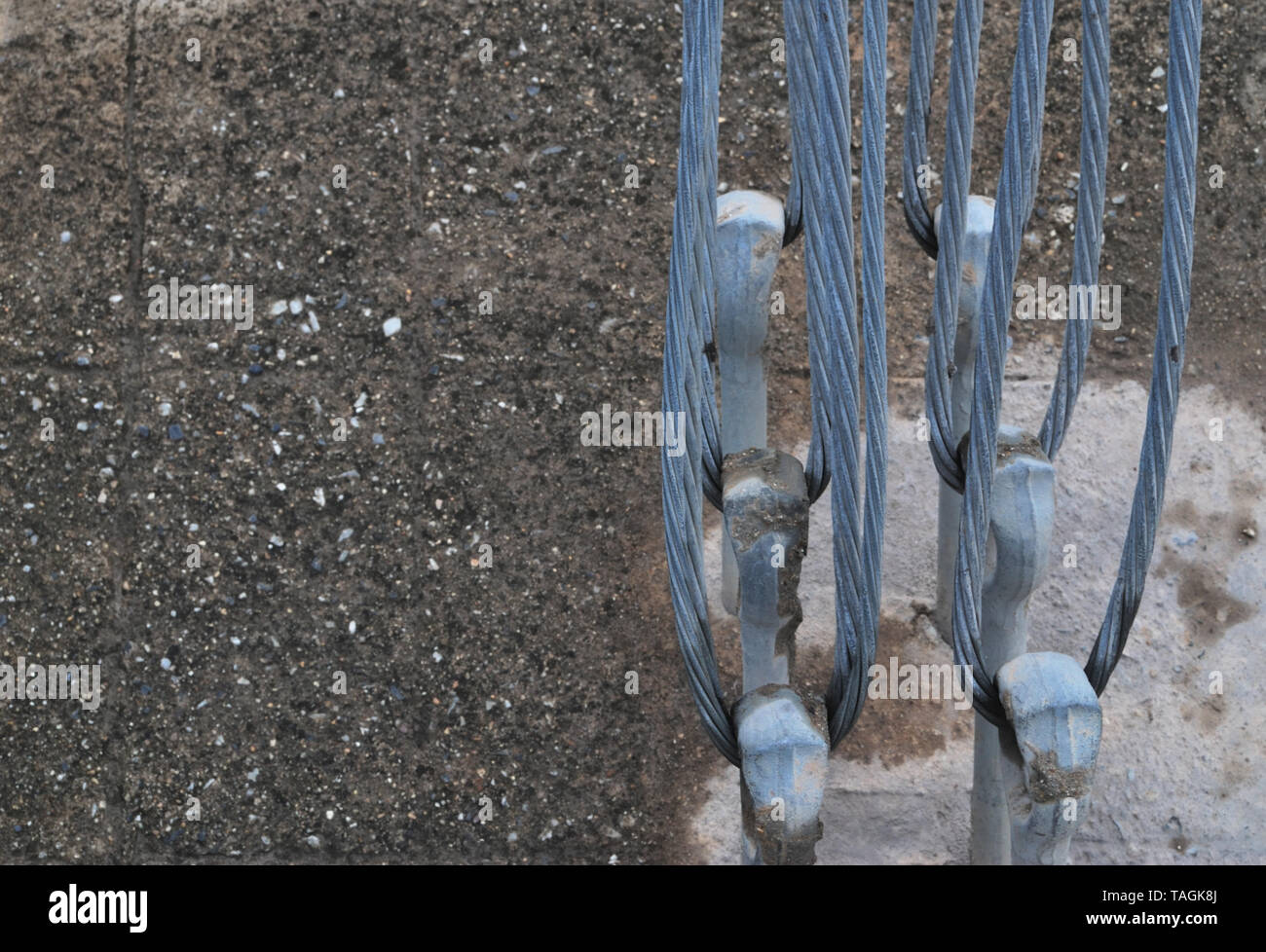 The sling pins are embedded in the cement for stability and strength ...