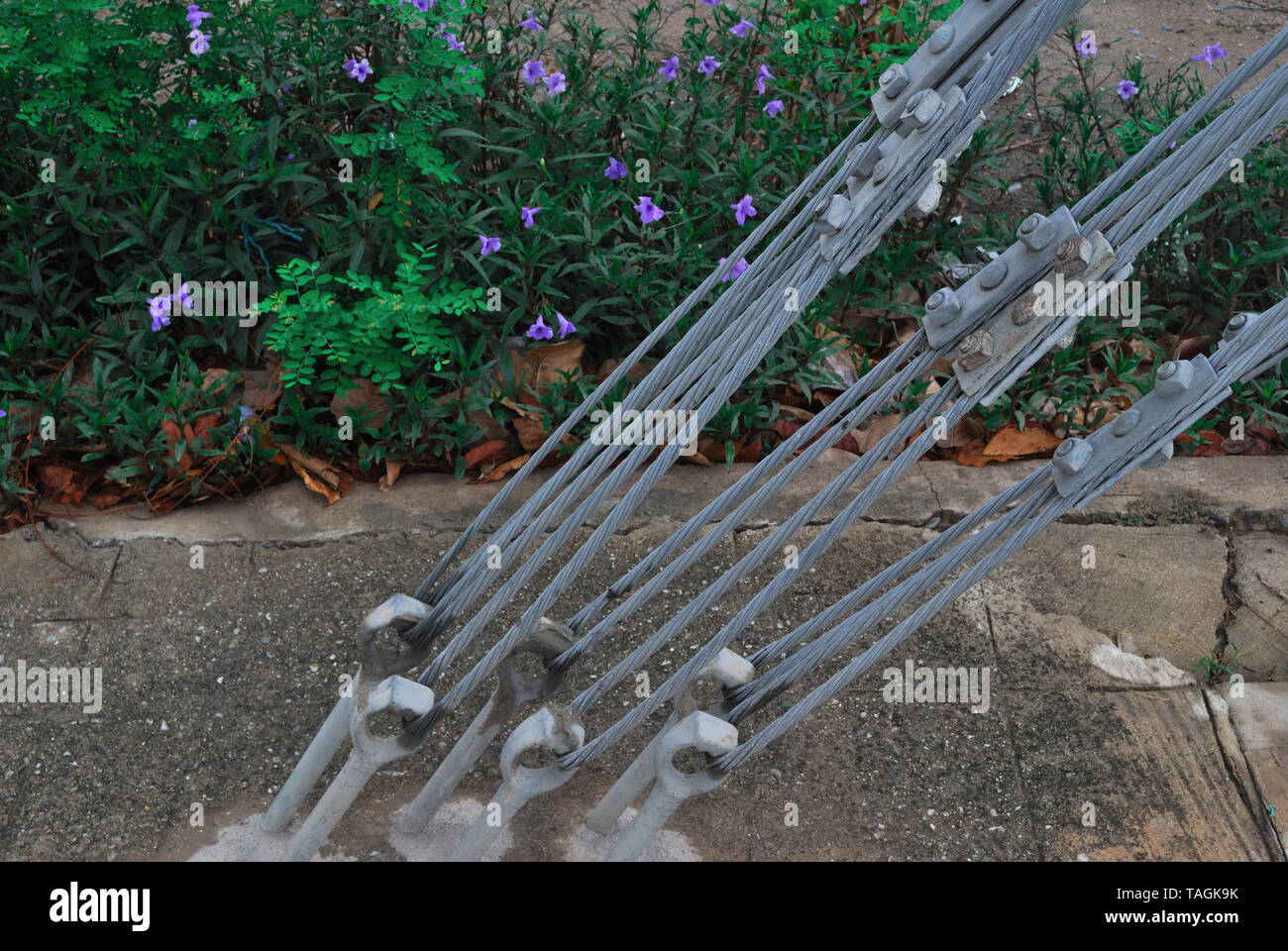 The sling pins are embedded in the cement for stability and strength ...