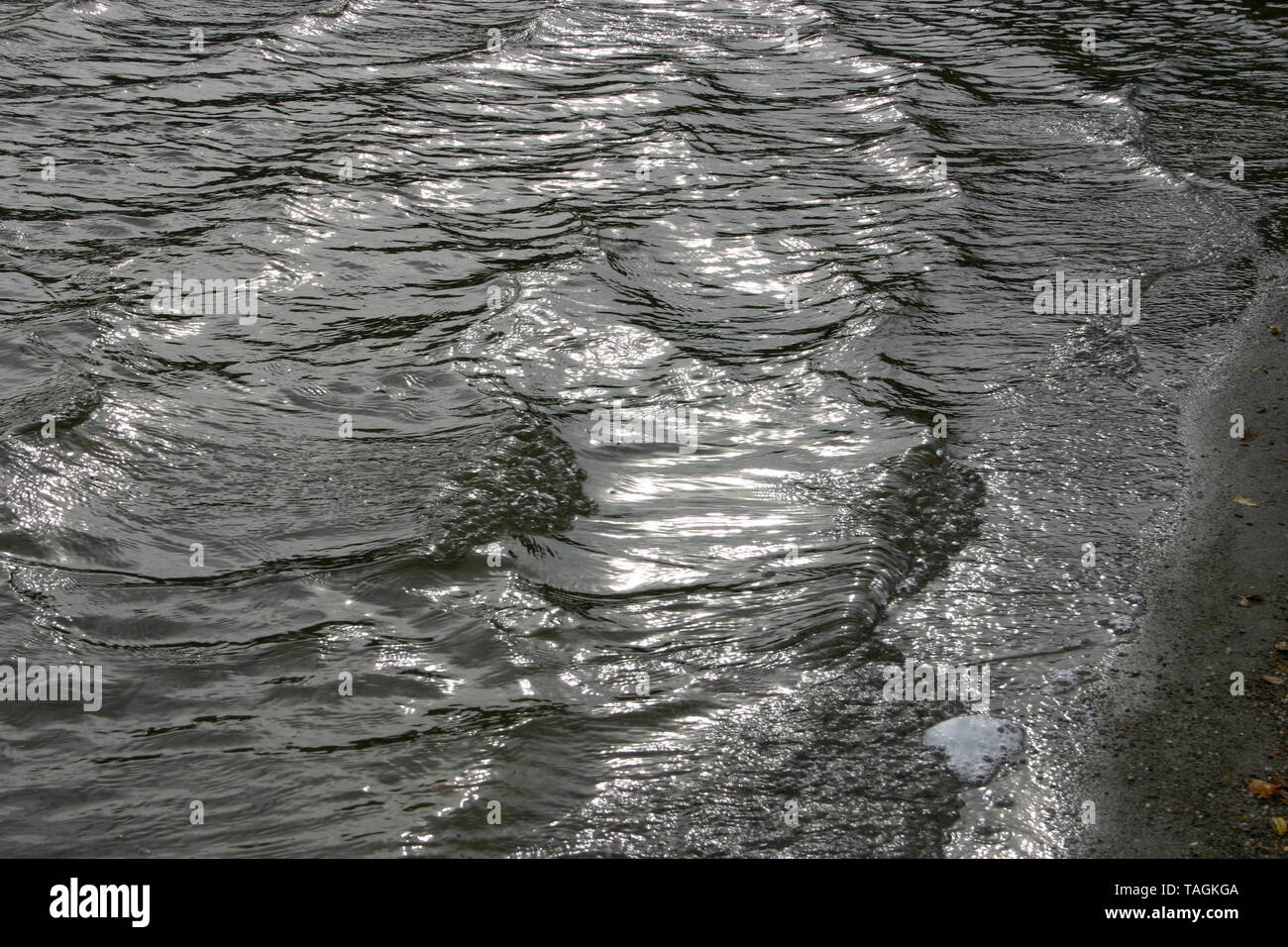 Water lapping shore line Stock Photo - Alamy