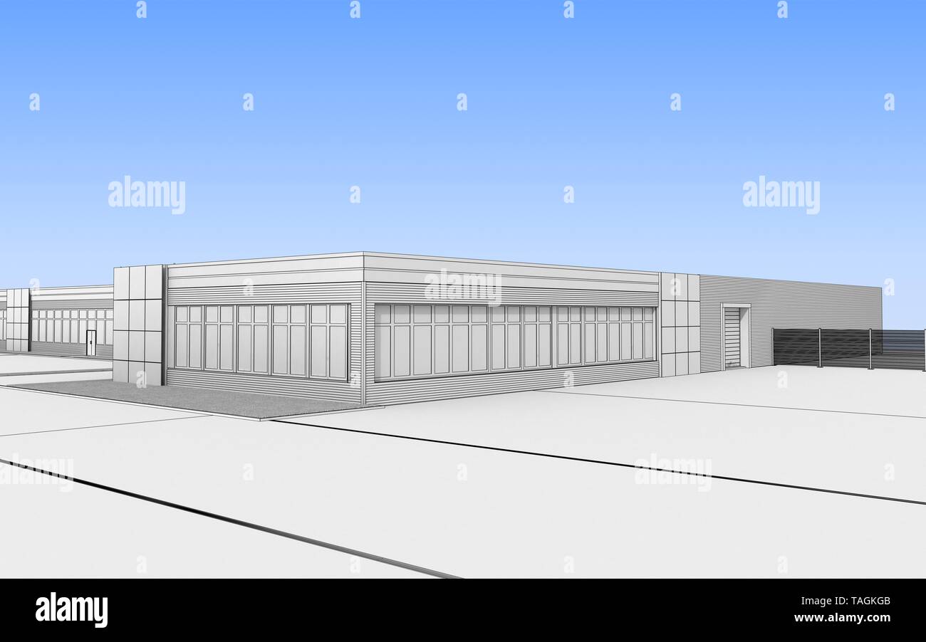 3d render exterior mall, exterior visualization, 3D illustration Stock ...