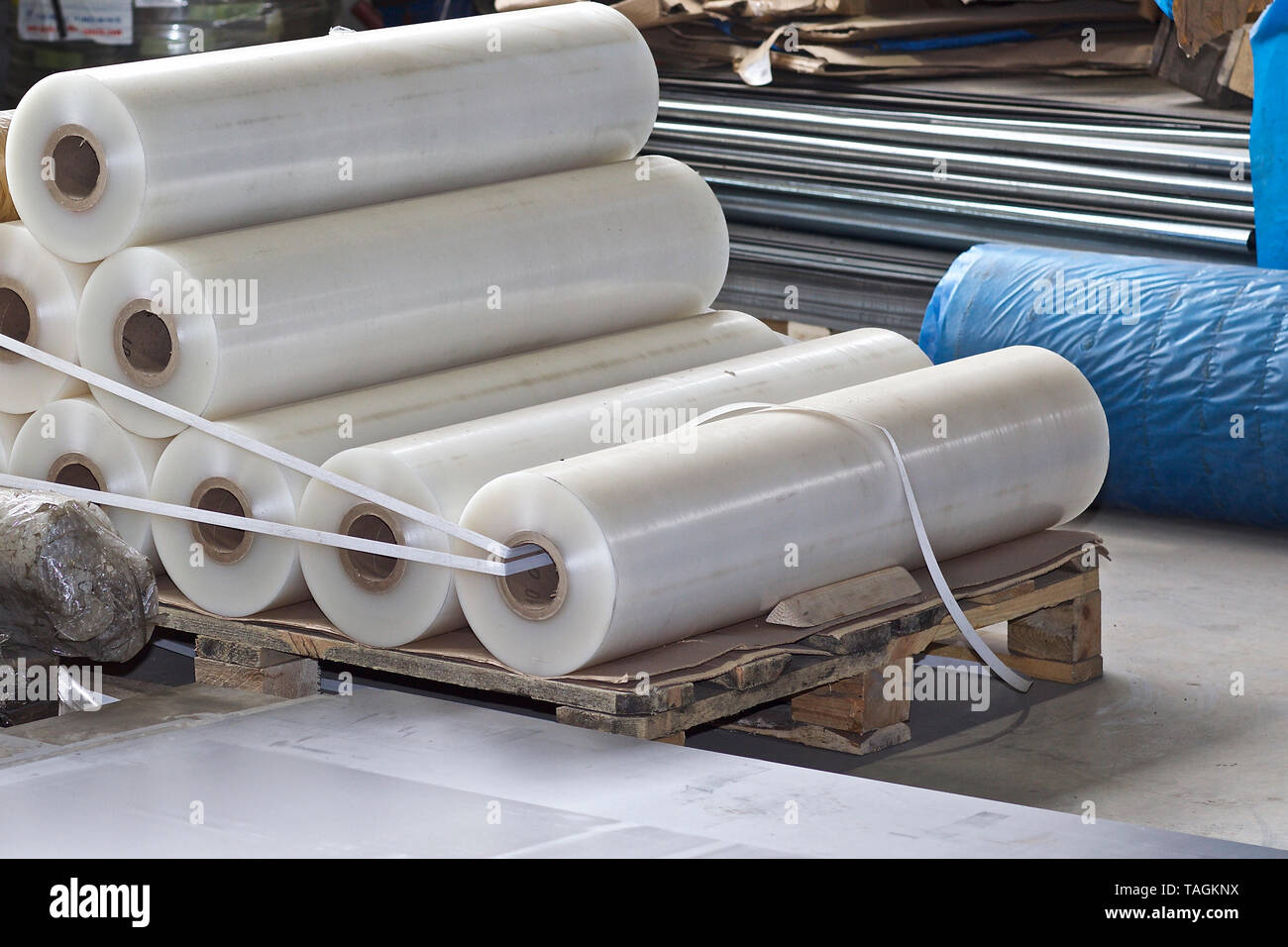 Polymer film rolls for metal sheet coating, Russia Stock Photo - Alamy
