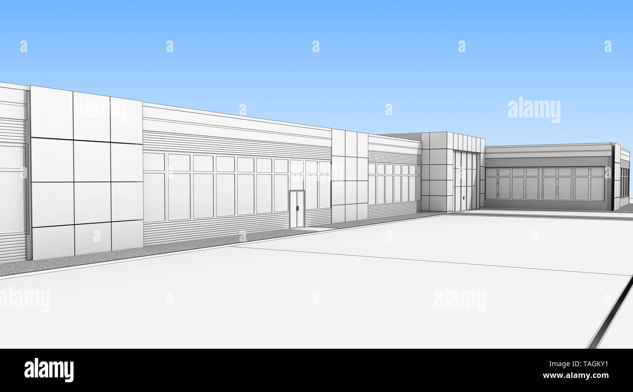 3d render exterior mall, exterior visualization, 3D illustration Stock ...