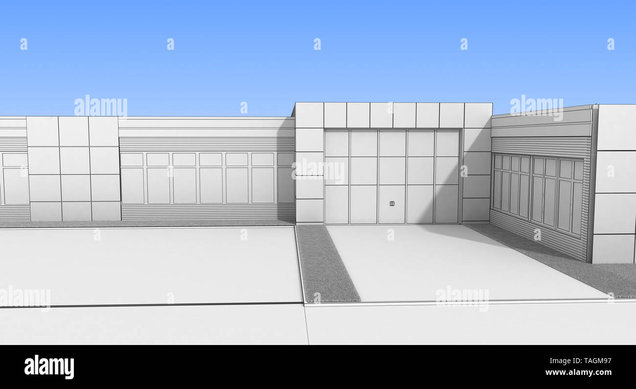 3d render exterior mall, exterior visualization, 3D illustration Stock ...