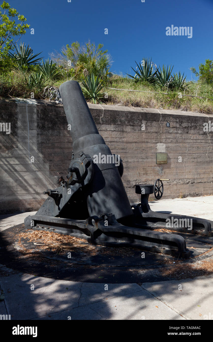 The 12-inch seacoast rifled mortars at Fort DeSoto State Park in ...